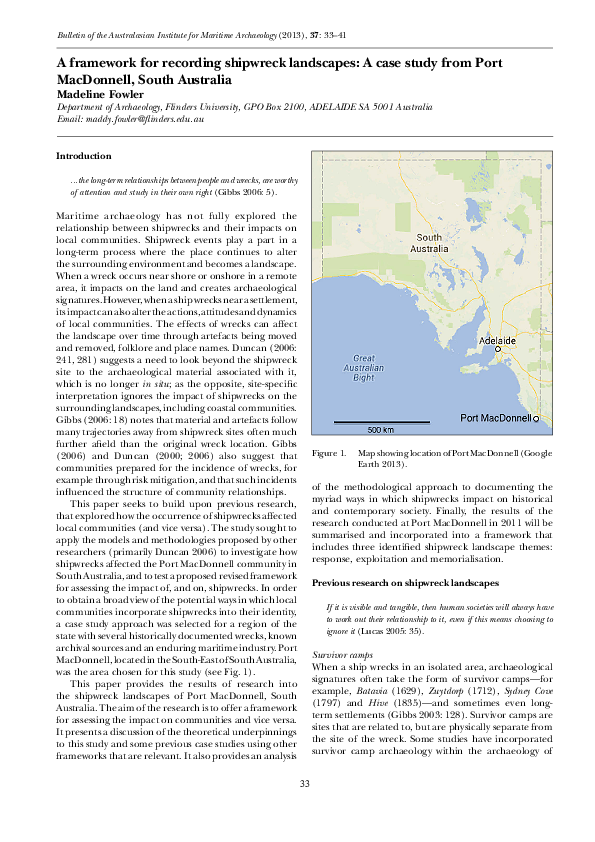 (PDF) A framework for recording shipwreck landscapes: A case study from ...