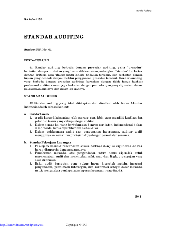 (PDF) Psa-no-01-sa-seksi-150-standard-auditing