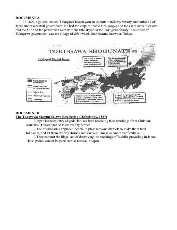 (DOC) Tokugawa Japan