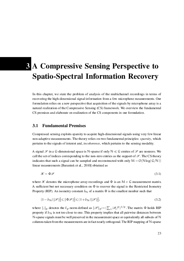 (PDF) A Compressive Sensing Perspective to Spatio-Spectral Information Recovery