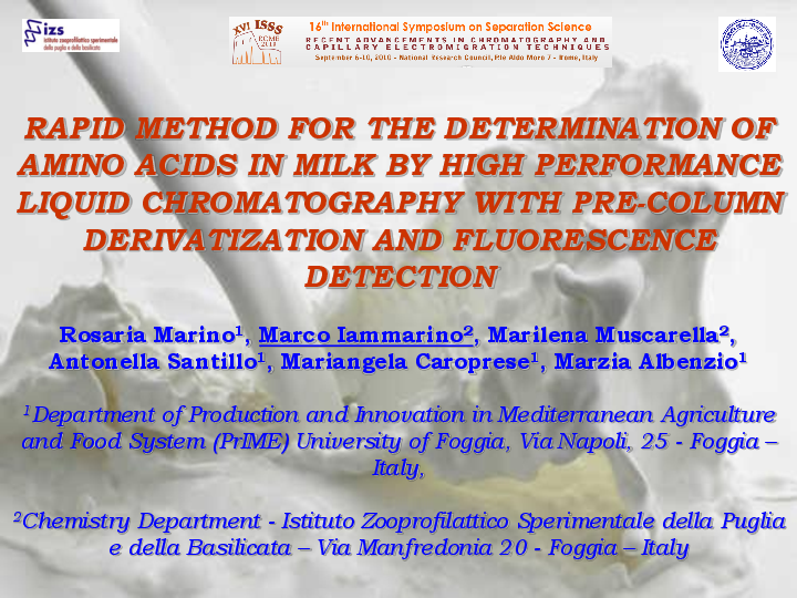 (PPT) RAPID METHOD FOR THE DETERMINATION OF AMINO ACIDS IN MILK BY HIGH ...