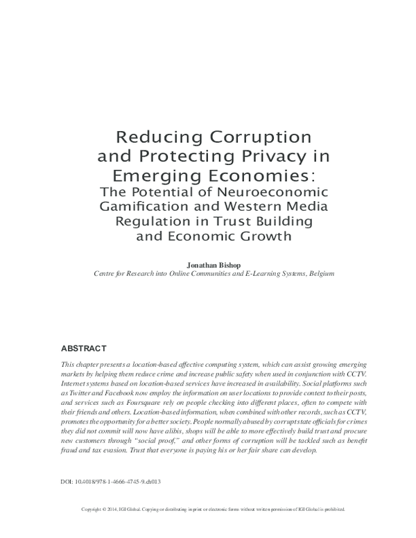(PDF) Reducing Corruption and Protecting Privacy in Emerging Economies ...