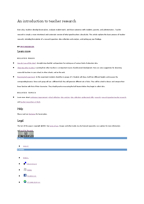 (DOC) An introduction to teacher research