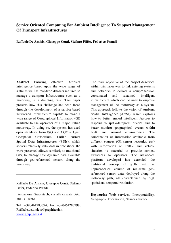 (PDF) Service oriented computing for Ambient Intelligence to support management of transport ...