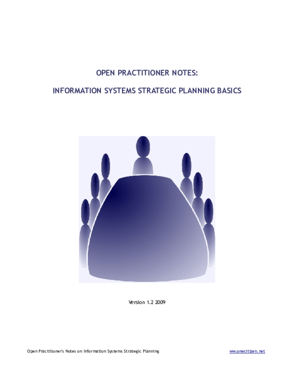 (PDF) INFORMATION-SYSTEM-STRATEGIC-PLANNING-PRACTITIONER-S-NOTE