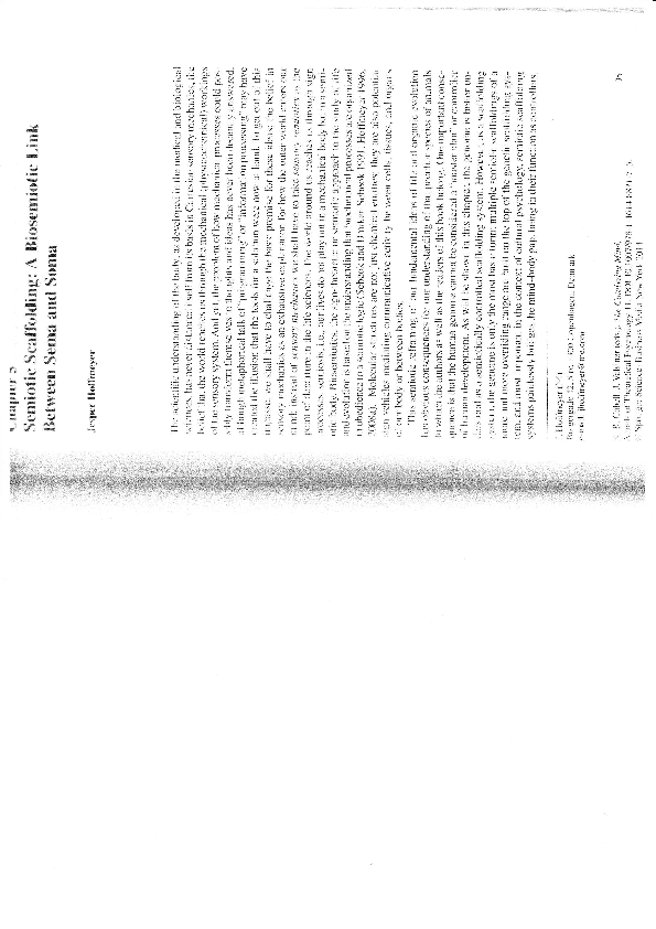 (PDF) "Semiotic scaffolding: A biosemiotic link between sema and soma"