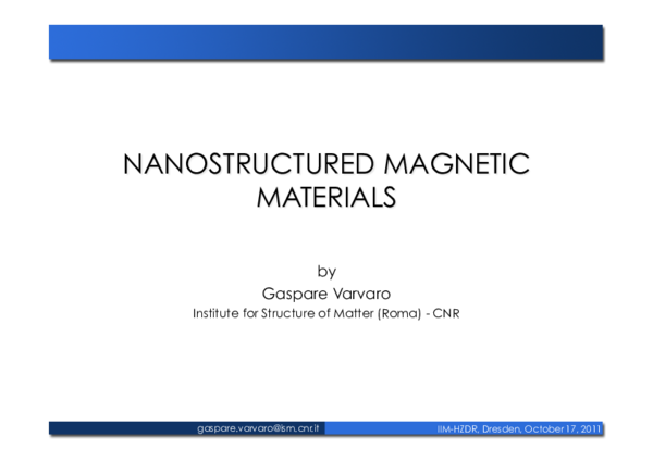 (PDF) Nanostructured Magnetic Materials