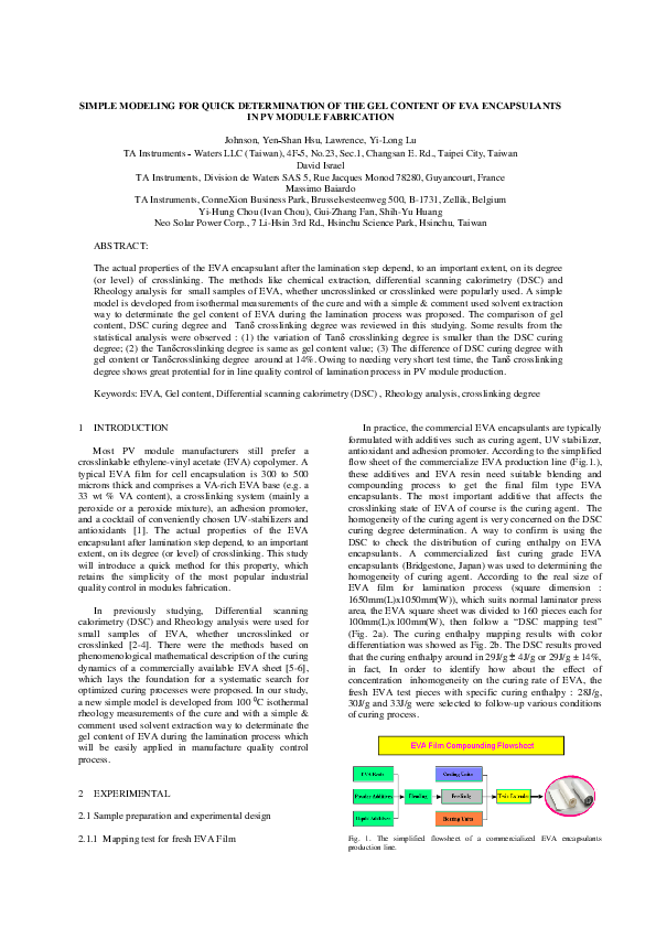 (PDF) Simple Modeling for Quick Determination of the Gel Content of EVA ...