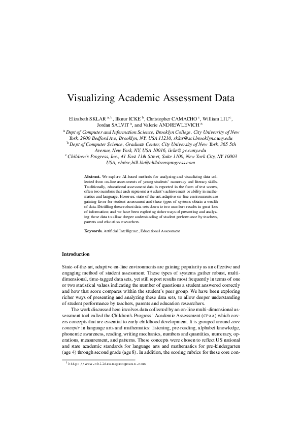 (PDF) Visualizing Academic Assessment Data