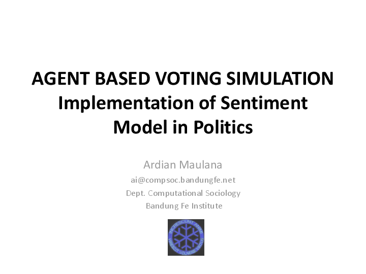 Pdf Agent Based Voting Simulation Implementation Of Sentiment Model In Politics