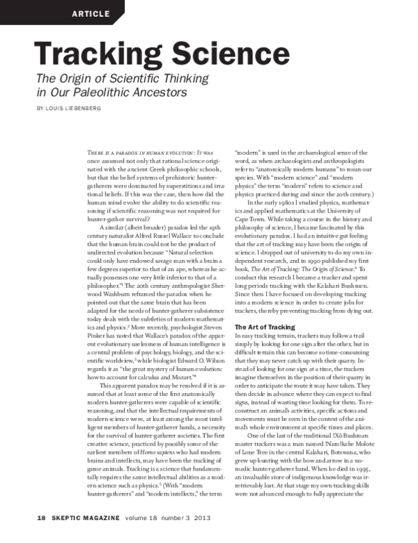 (PDF) Tracking Science: The Origin of Scientific Thinking in Our ...