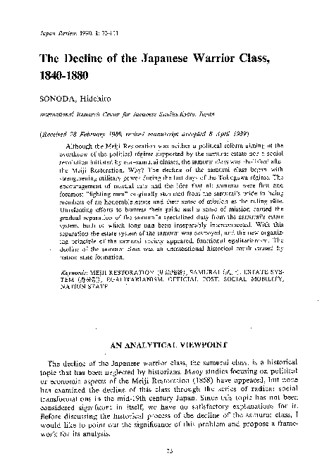 (PDF) Decline of Samurai class
