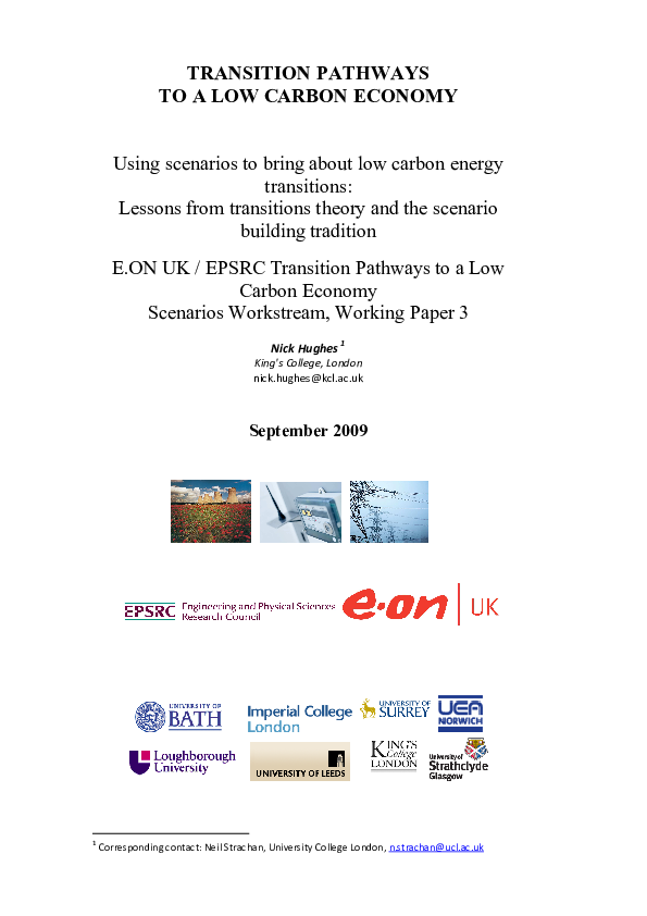 (PDF) Using scenarios to bring about low carbon energy transitions: Lessons from transitions ...