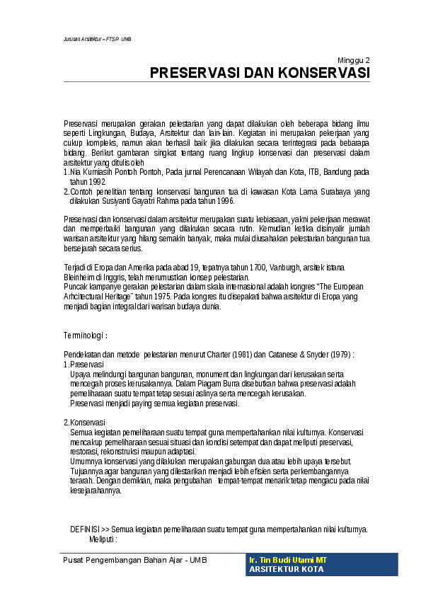 (DOC) MINGGU-2-PRESERVASI-DAN-KONSERVASI
