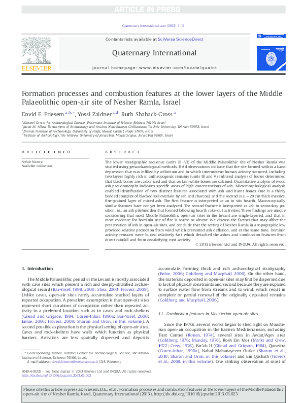 (PDF) Formation processes and combustion features at the lower layers ...