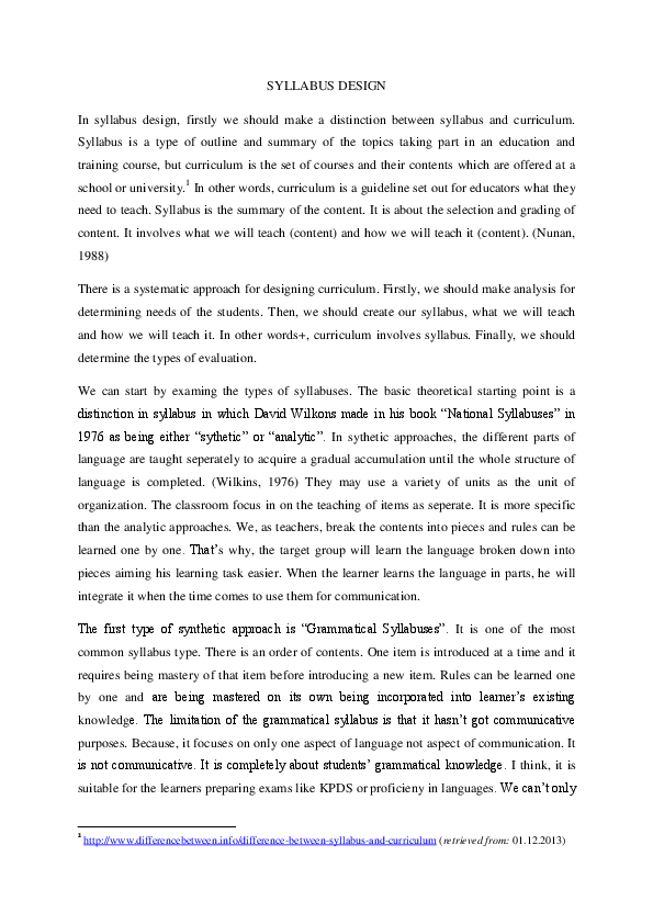 (DOC) SYLLABUS DESIGN