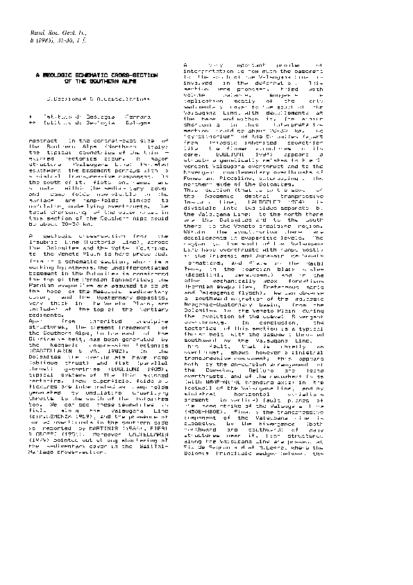 (PDF) A geologic schematic cross-section of the Southern Alps
