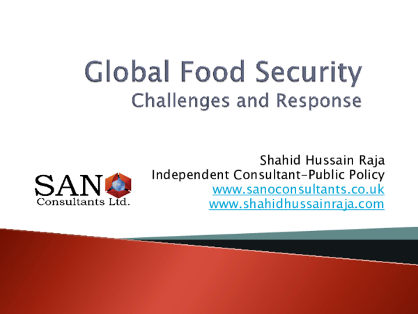 Global Food Security-Challenges and Response
