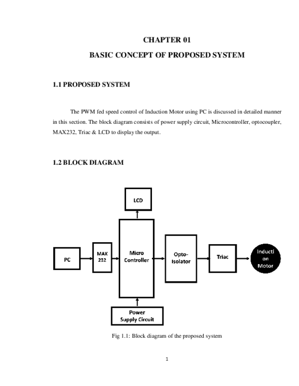 Doc Pwm Fed Speed Control Of Induction Motor Using Pc Final Year Ece Major Project