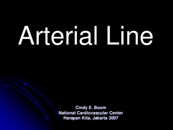 (PPT) Arterial Line dr cindy