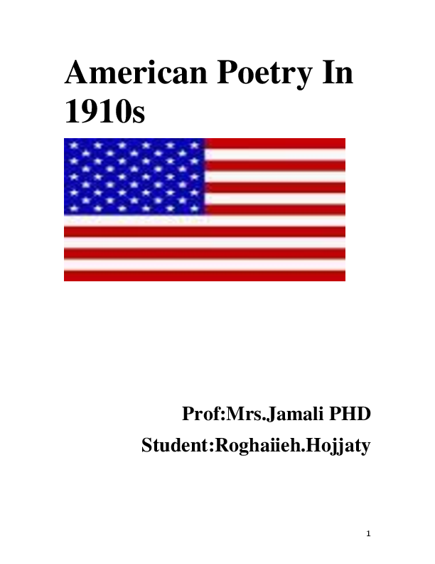 (DOC) American Poetry in 1910s