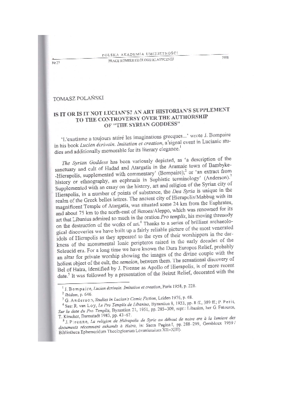 (PDF) Tomasz POLAŃSKI - Lucian's Dea Syria