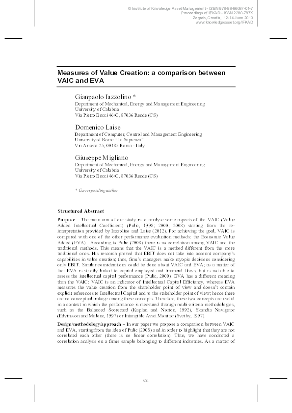 PDF Measure Of Value Creation A Comparison Between VAIC And EVA pdf-measure-of-value-creation-a-comparison-between-vaic-and-eva