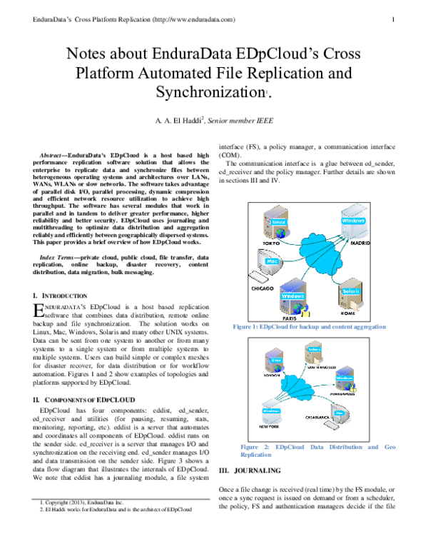 Notes About Enduradata Edpclouds Cross Platform Automated File Replication And Synchronization1
