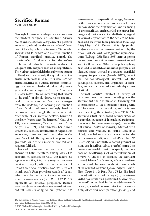 (PDF) Sacrifice, Roman