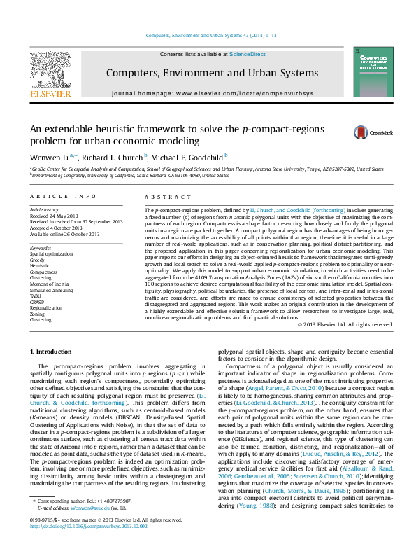 Pdf An Extendable Heuristic Framework To Solve P Compact Regions