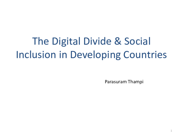 (PPT) The Digital Divide & Social Inclusion in Developing Countries