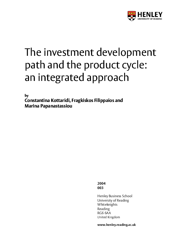 (PDF) The investment development path and the product cycle: an ...