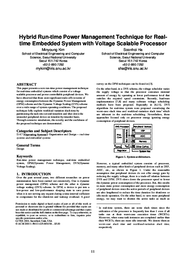 Pdf Hybrid Run Time Power Management Technique For Real Time Embedded