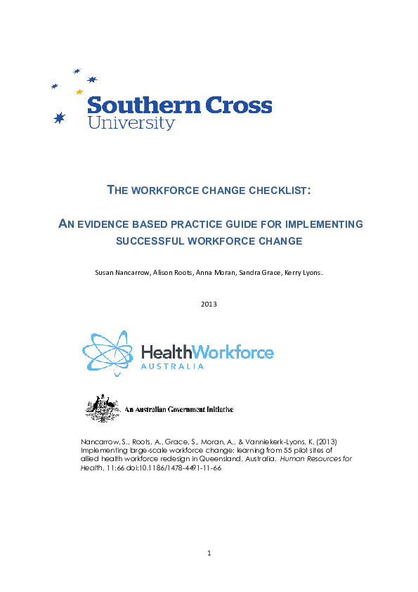 (PDF) Implementing large-scale workforce change: learning from 55 pilot ...