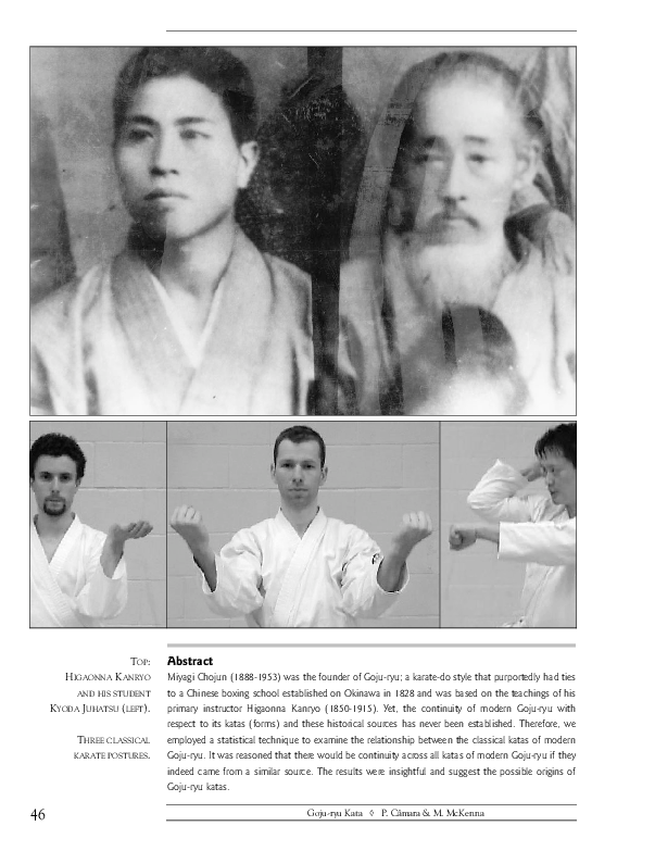 (PDF) A preliminary analysis of Goju-ryu kata structure