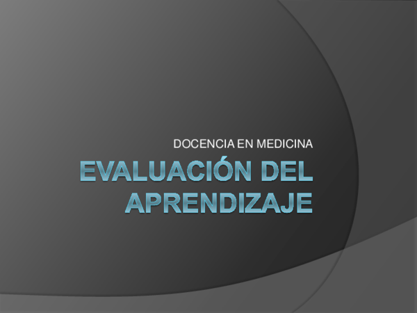 (PPT) Evaluación del Aprendizaje