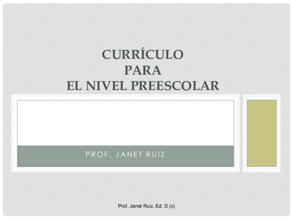 (PDF) Curriculo preescolar