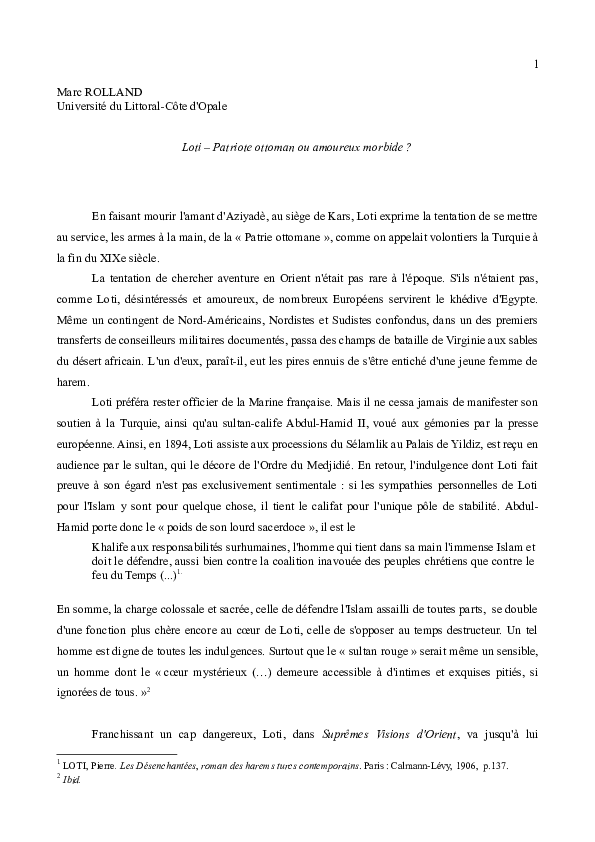 (PDF) Loti - Patriote ottoman ou amoureux morbide