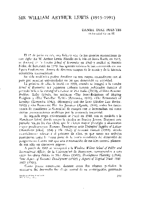 (PDF) Sir William Arthur Lewis (1915–1991)