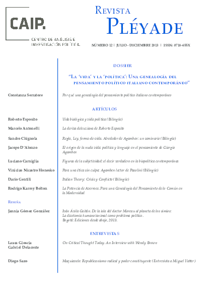 (PDF) Italian Theory: Crisis y Conflicto