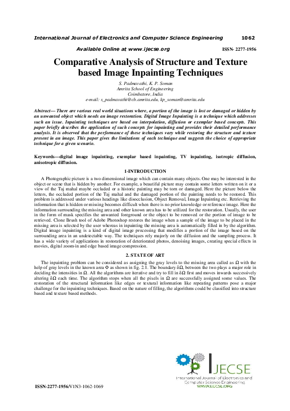 (PDF) Comparative Analysis of Structure and Texture based Image ...