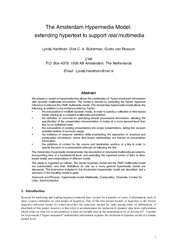 (PDF) Hypermedia models