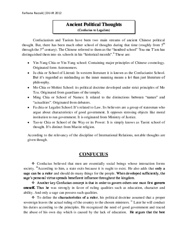 (PDF) Chinese Political thoughts