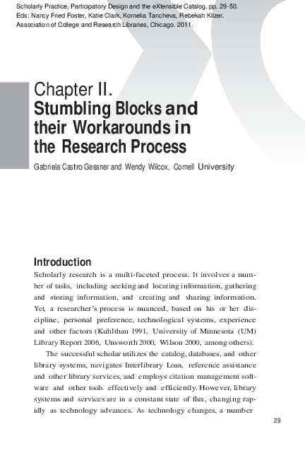 (PDF) Chapter 2. Stumbling Blocks and their Workarounds in the Research Process