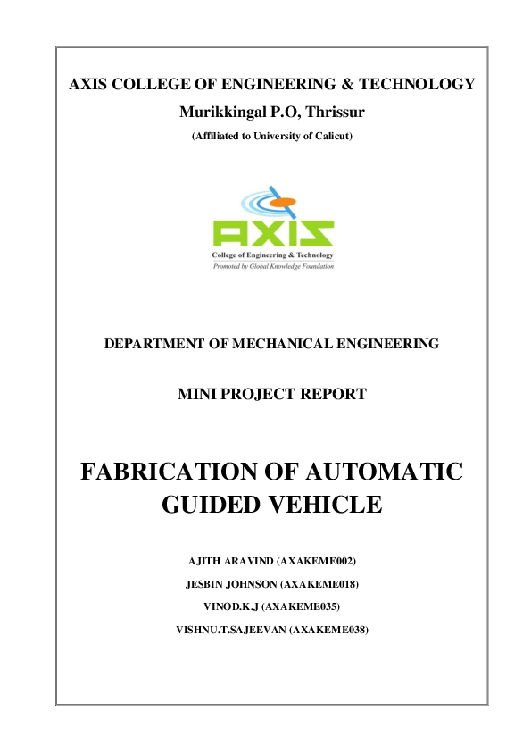 (PDF) Design and fabrication of Automatic Guided vehicle | Faisal Sadiqi - Academia.edu