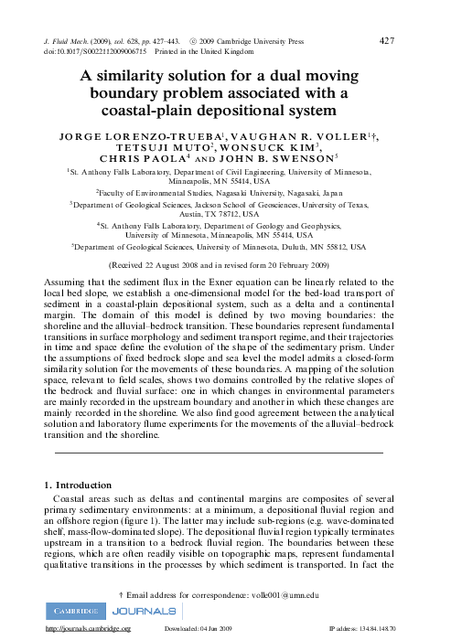 (PDF) A similarity solution for a dual moving boundary problem associated with a coastal-plain ...