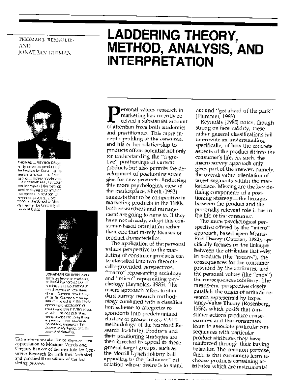(PDF) Laddering, Reynolds y gutman metodologia
