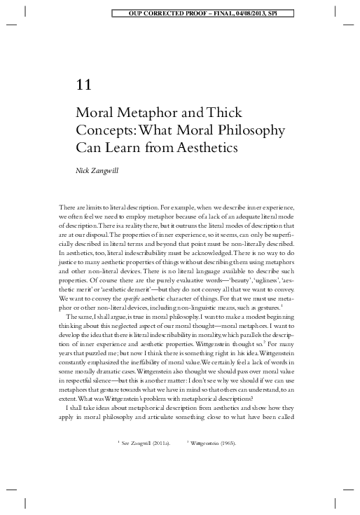 (PDF) Moral Metaphor and Thick Concepts: What Moral Philosophy Can ...