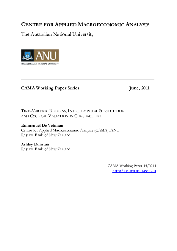 (PDF) Time-Varying Returns, Intertemporal Substitution and Cyclical ...
