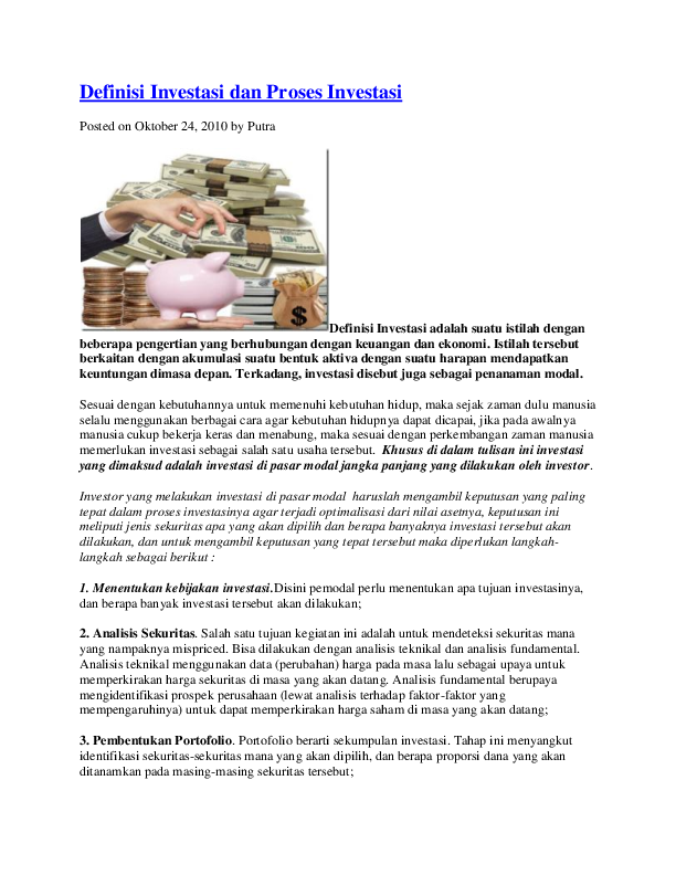 (DOC) Definisi Investasi dan Proses